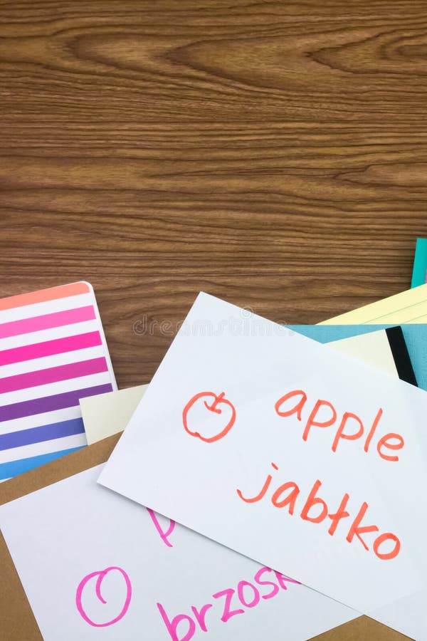 Polish; Learning New Language Writing Words on the Notebook Stock Image ...