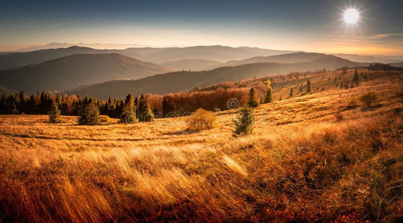 Polish Mountains stock image. Image of forest, plateau - 262657563