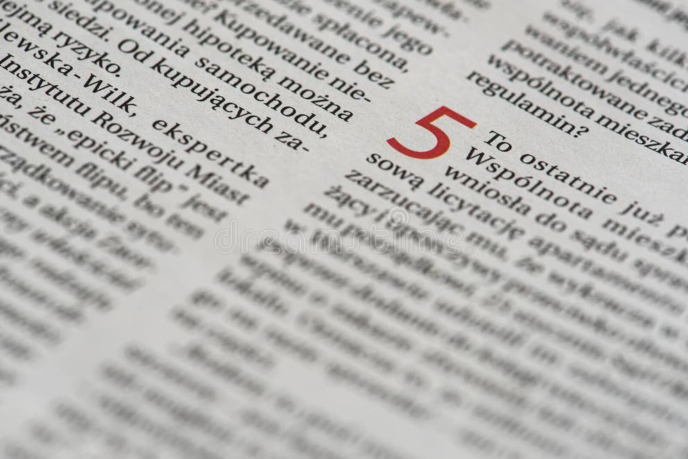 Polish newspaper editorial image. Image of edition, publishing - 308187115