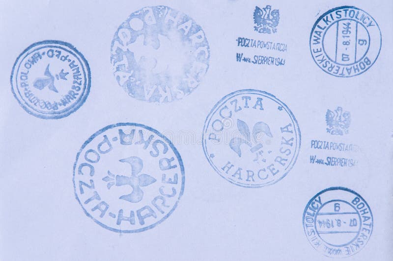 Polish Old Postmarks and Stamps from the Second World War. Warsaw ...