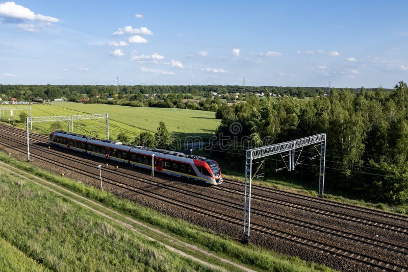 Polish passenger train. stock image. Image of modern - 383671797