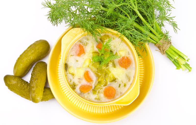 Polish Pickled Cucumbers Soup Stock Photo - Image of colorful, closeup ...