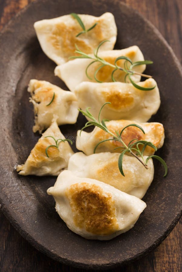 Polish Pierogi Filled with Cabbage and Mushrooms Stock Image - Image of ...