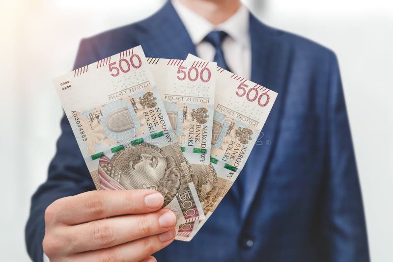 Polish 500 PLN Banknotes in Hand Stock Image - Image of banknotes ...