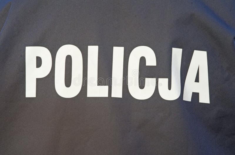 Polish Police sign stock photo. Image of official, jacket - 37837906