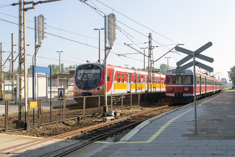 Polish Railway Station with Trains Stock Photo - Image of travel, city ...