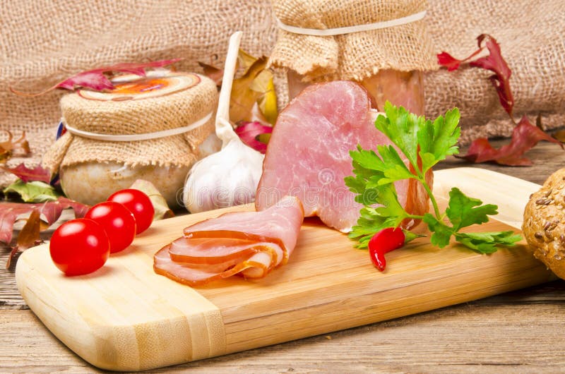 Polish Rolled Fillet of Ham Stock Image - Image of beef, bread: 22061383