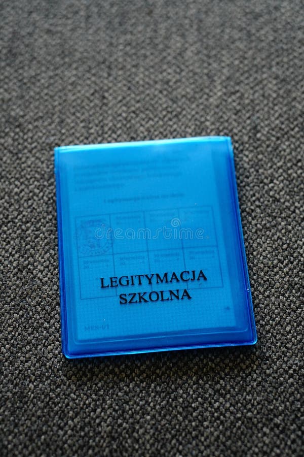 Polish School Legitimation Document of a Kid in a Blue Folder Editorial ...