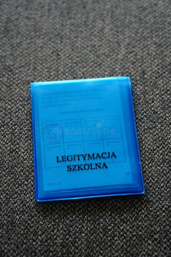 Polish School Legitimation Document of a Kid in a Blue Folder Editorial ...