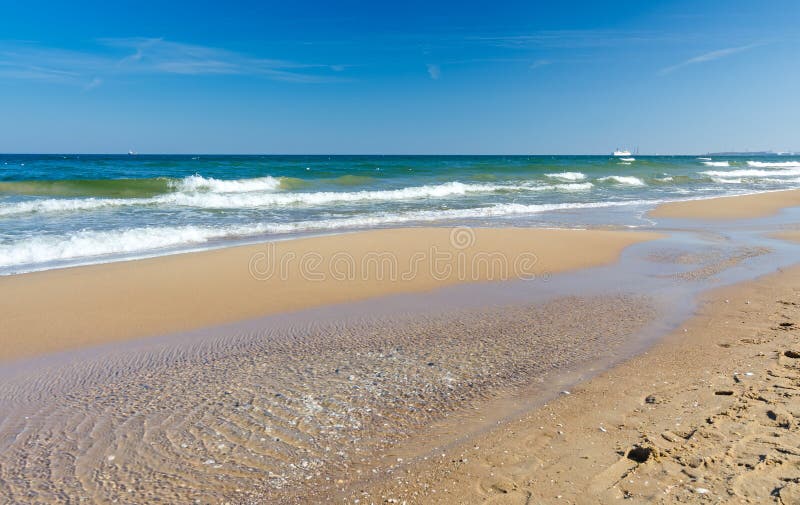 Polish Sea Beach in Spring Time Stock Photo - Image of sunny, tourist ...
