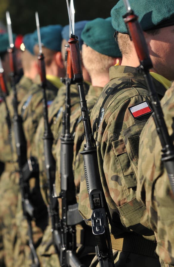 Polish soldiers stock photo. Image of standing, brown - 46682394