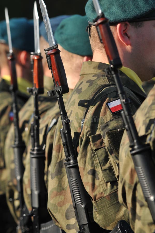 Polish soldiers stock photo. Image of standing, brown - 46682394