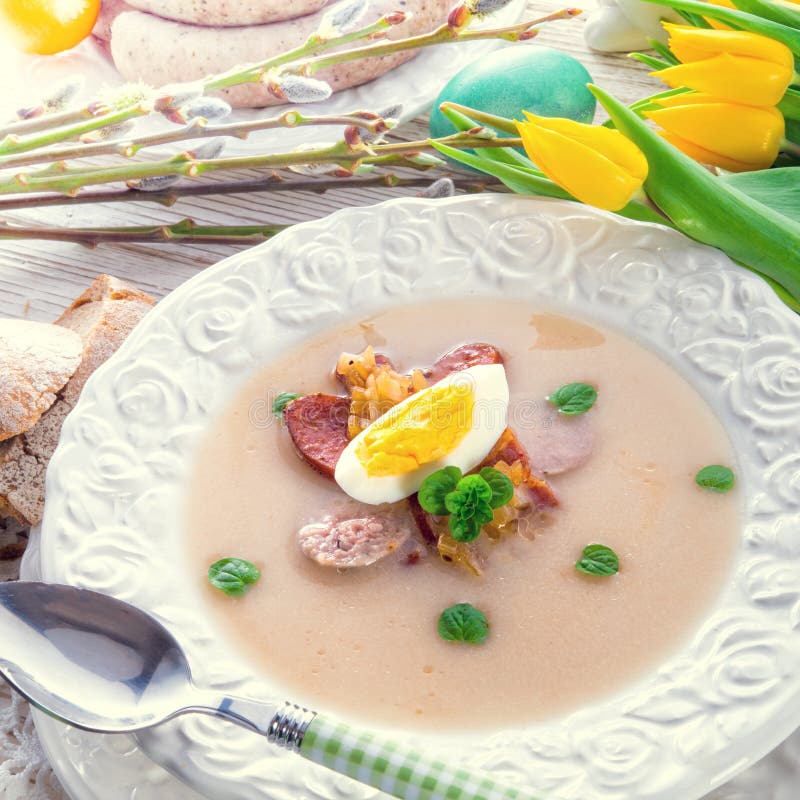 Polish Sour rye soup stock photo. Image of gourmet, lunch - 87276276