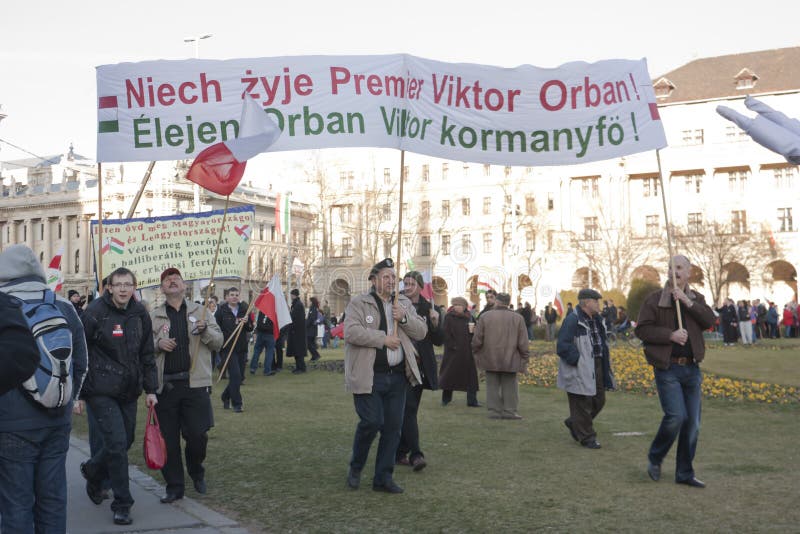 Polish Sympathy Strike by the Hungarian Government Editorial Stock ...