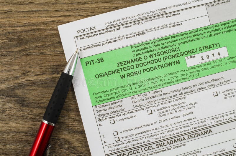 PIT Declaration - Polish Tax Document Stock Photo - Image of compliance ...