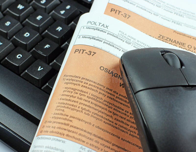 Polish tax form (PIT-36) editorial stock photo. Image of polish - 67645203