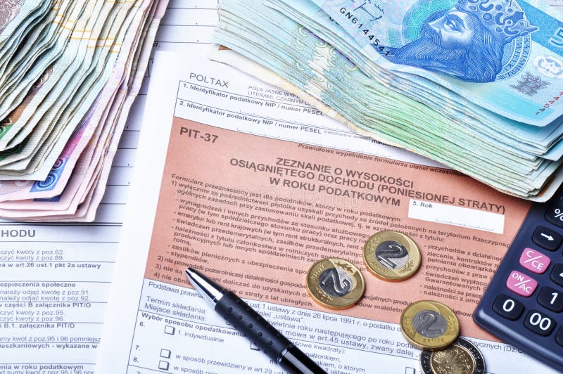 Polish tax forms stock photo. Image of form, calculation - 37234444