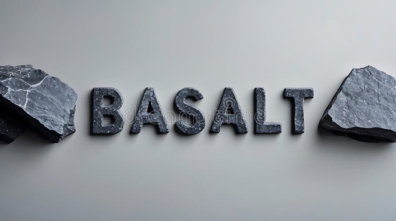 Exploring Basalt Stone Typography with Polished Basalt Rocks on a ...