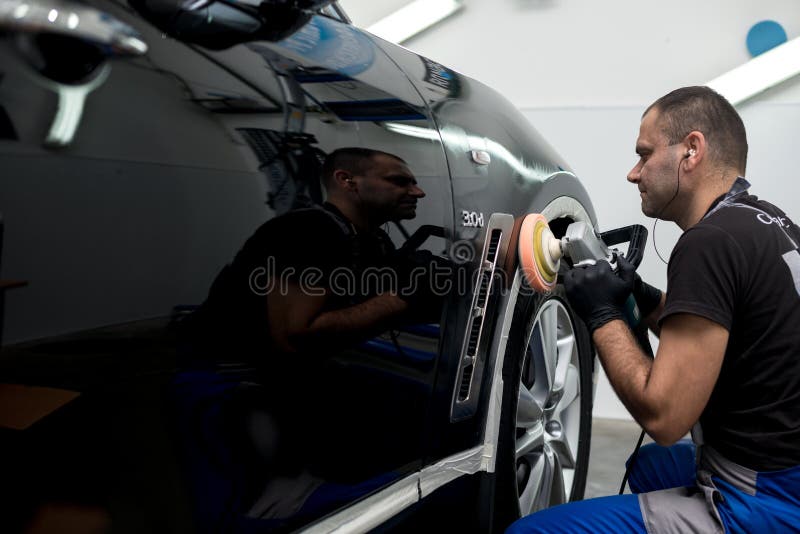Polished black car stock image. Image of burnish, polish - 77760593