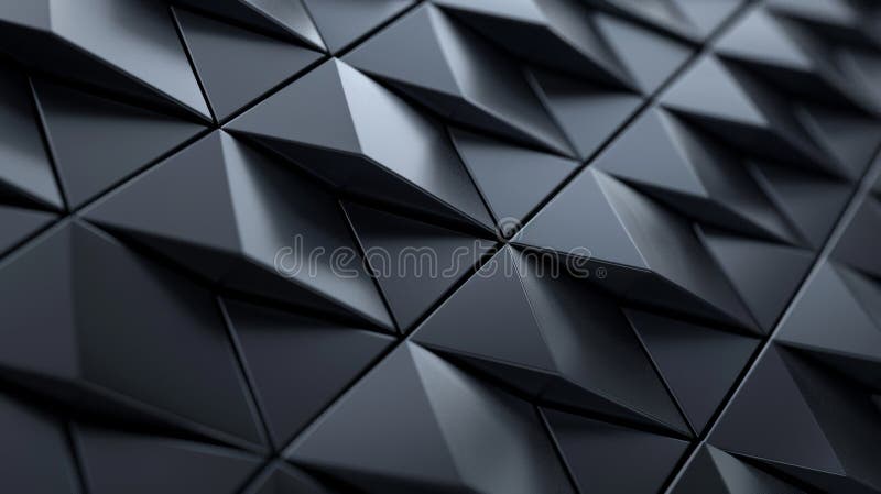 Polished Black Wall Background. Triangular Tiles Forming Futuristic 3d ...