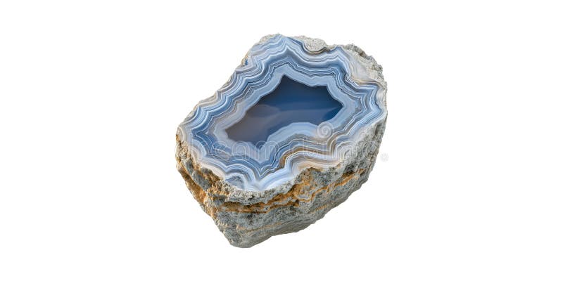Polished Blue Agate Geode Slice. Natural Mineral Specimen for Healing ...