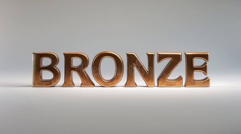 Polished Bronze Typography Displayed on a Neutral Background for Design ...