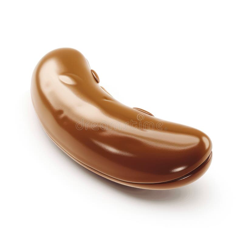 Glossy Brown Kidney Bean Shaped Object, 3D Render Stock Illustration ...