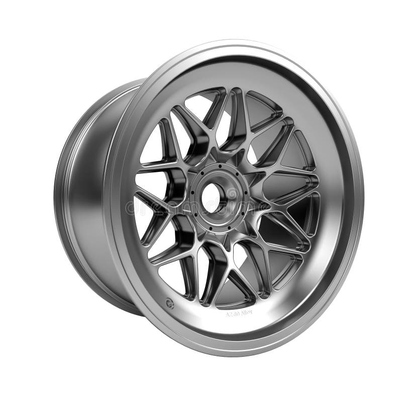 Polished Chrome Rim Wheel on White Stock Photo - Image of bright, fast ...