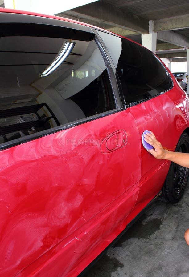 Polished and Coating Wax Car Stock Photo - Image of automobile, soap ...