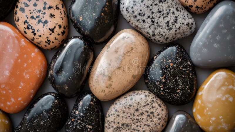 Polished Colorful Stones Showing Different Textures and Patterns Stock ...