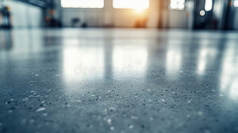 Polished Concrete Floor Reflects Light, Empty Floor for Modern Design ...