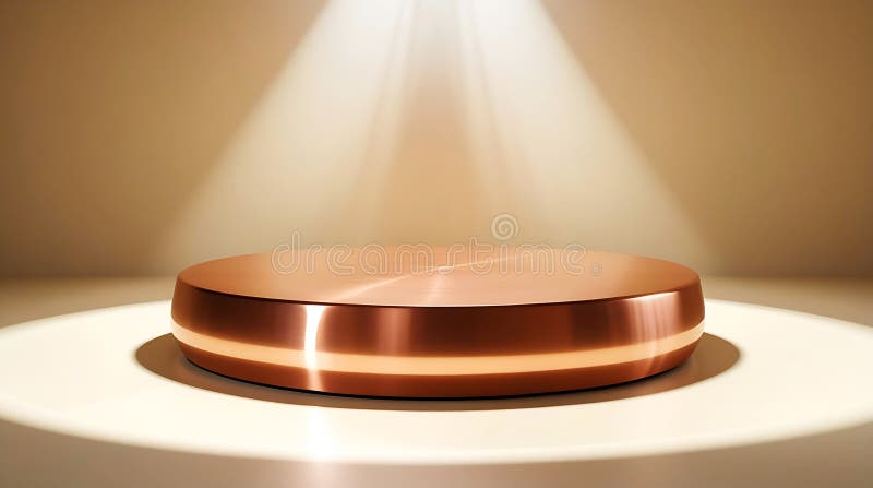Polished Copper Display Podium Under Spotlight Stock Illustration ...