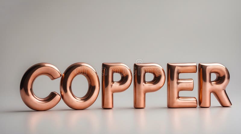 Polished Copper Letters Spelling Copper Against a Minimalist Background ...
