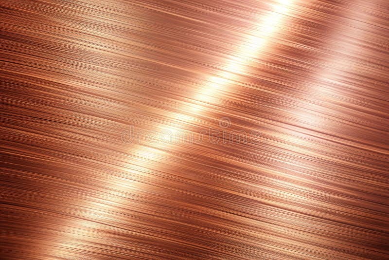 Polished Copper Metal Texture, Diagonal Lines, Light Glints, Abstract Background Stock ...