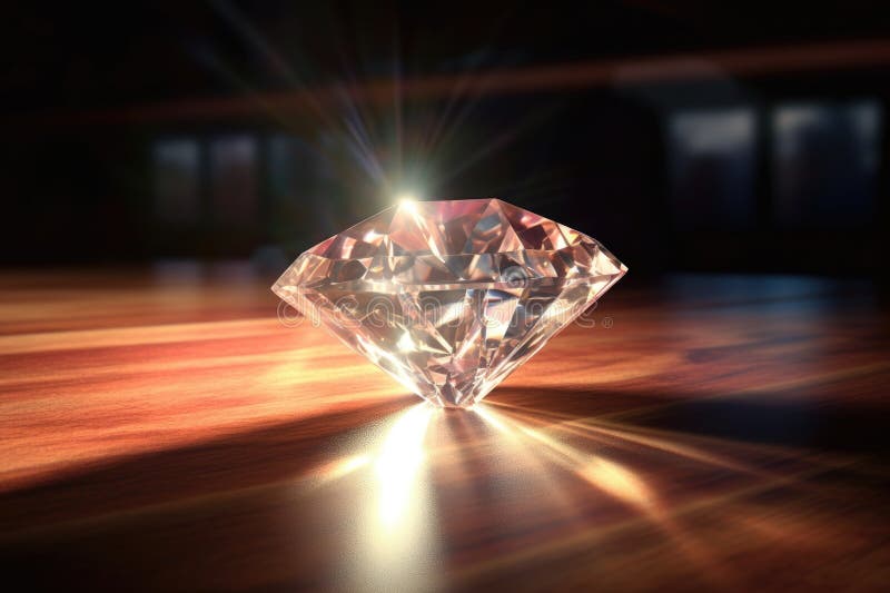 Polished Diamond Glistening Under a Focused Light Beam Stock Photo ...
