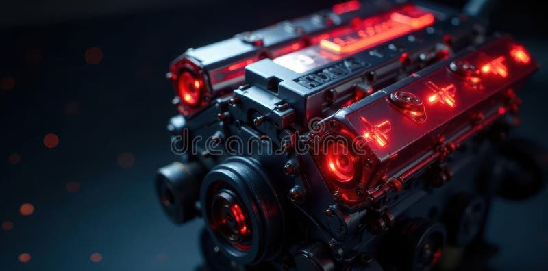 Polished Engine Block, Intense Light Highlights, Industry, Engine Stock ...
