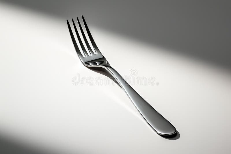 Elegant Fork Resting on a Softly Illuminated Table, Showcasing Its ...