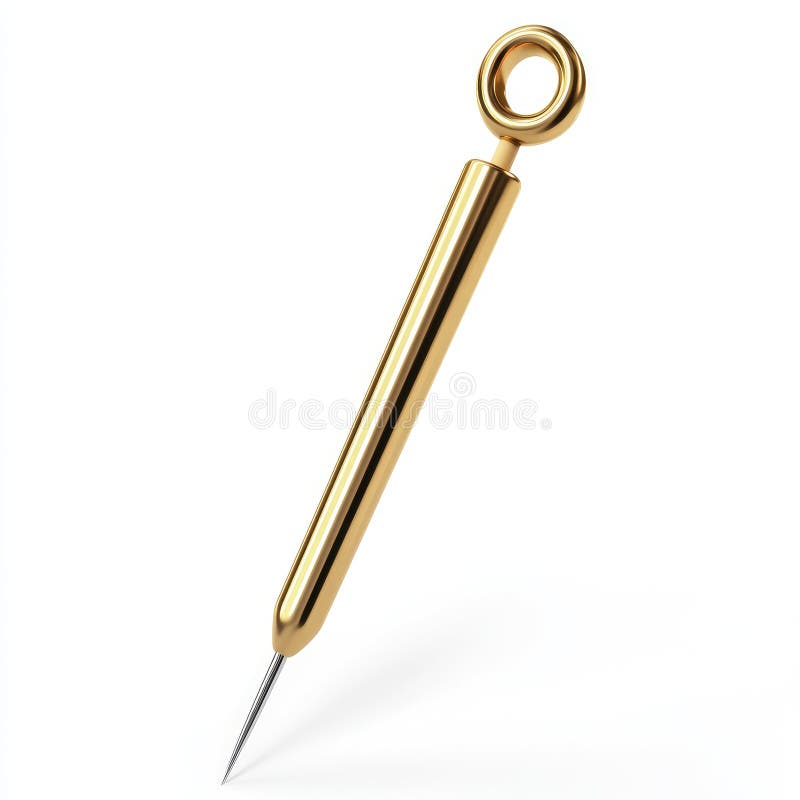 Elegant Golden Medical Tool: Precision Acupuncture Needle Stock ...