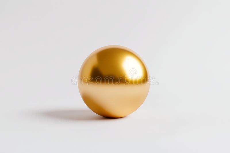 A Polished Gold Matcap Sphere Sits Elegantly on a Smooth White Surface ...