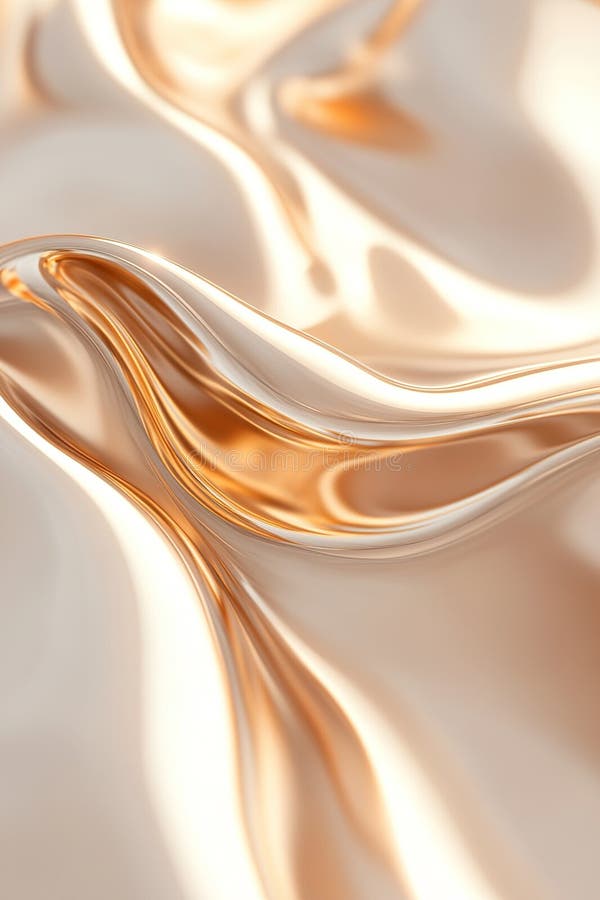 Polished Gold Surface Showcases Smooth, Flowing Lines Reflecting Gentle ...