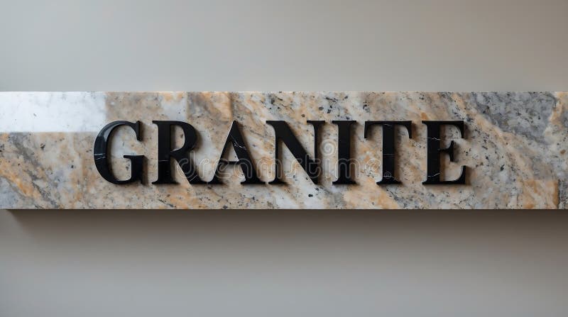 Polished Granite Display with Bold Typography Showcased in a Modern ...