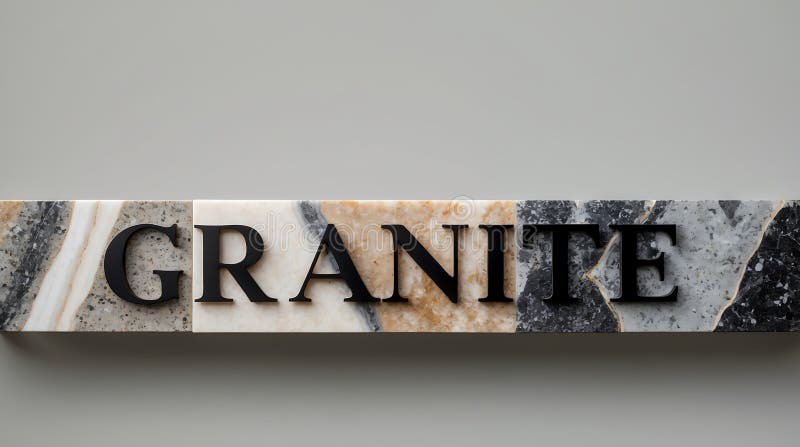 Polished Granite Display Showcasing Texture and Intricate Patterns in ...