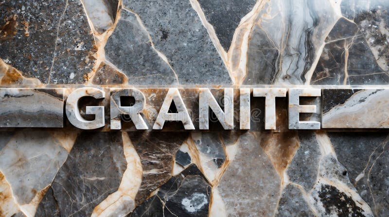 Polished Granite Surface Showcasing Detailed Textures Natural Patterns ...
