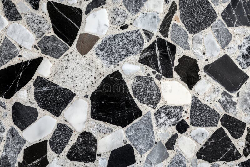 Polished Granite Surface Texture, Natural Mix of Gray, Black, and White ...