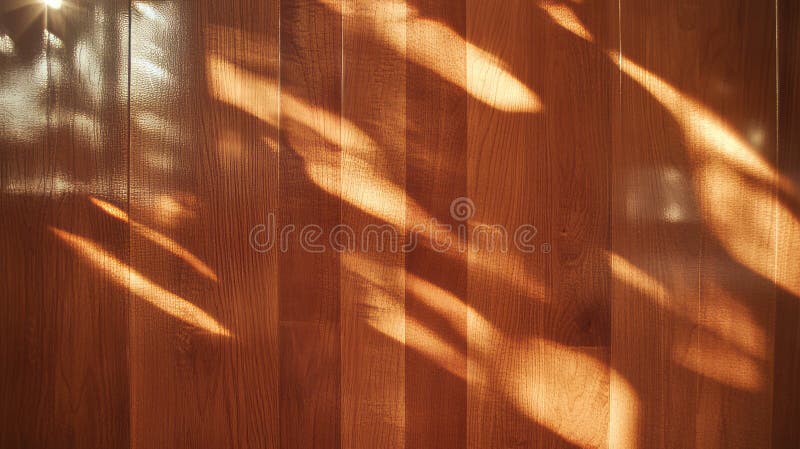 Polished Hardwood Wall Texture with Glossy Surface and Sunlit Patterns ...