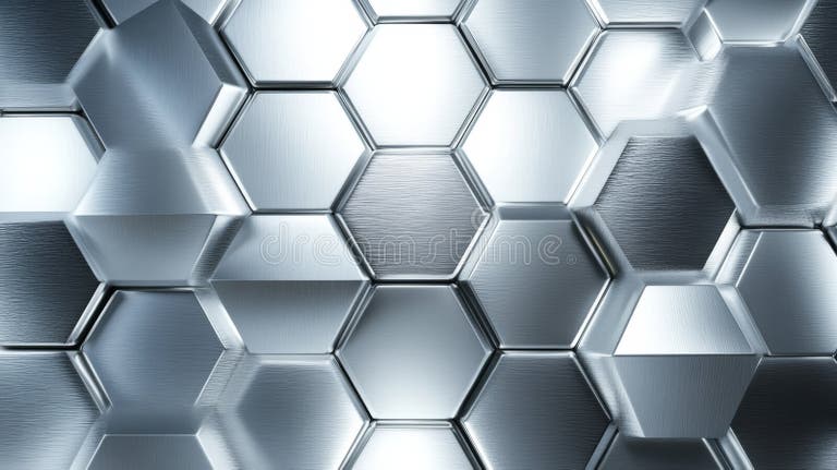 Polished Hexagonal Mosaic Tiles Arranged into a Wall Pattern. 3D, Shiny ...