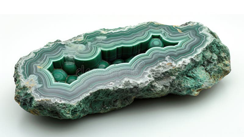Polished Malachite Geode Section Stock Illustration - Illustration of ...