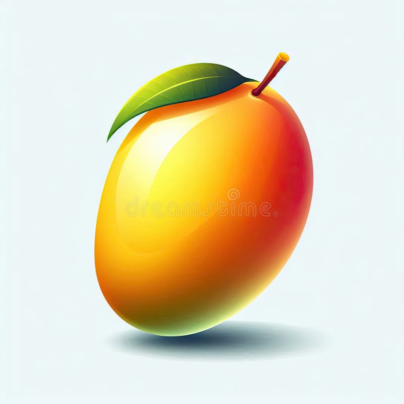 Polished Mango with High-Gloss Reflections Stock Illustration ...