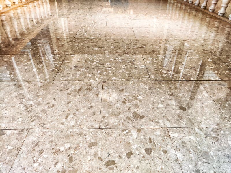 Polished Marble Flooring in a Bright, Spacious Hallway during the Day ...