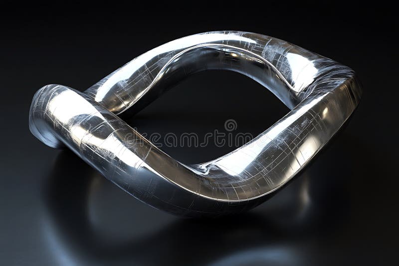 Polished Metal Abstract Sculpture with a Twisted, Infinity-like Form on ...